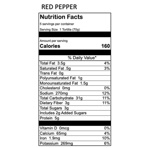 Red Pepper Wrap (5 per package) – Daily Kneads Bread